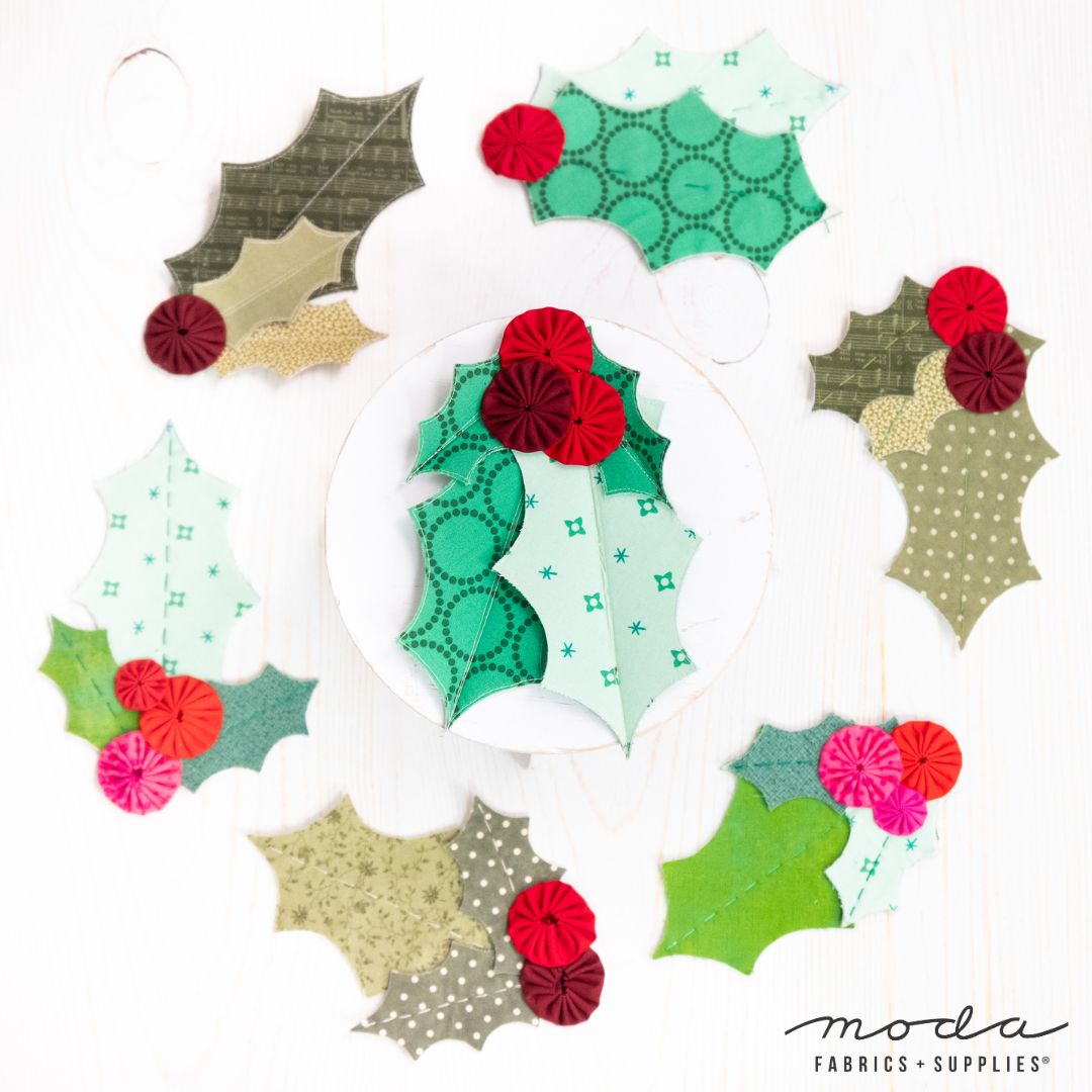How to Make DIY Festive Fabric Holly Leaves | modafabrics.com